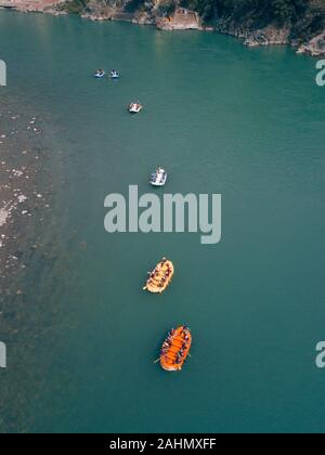 Group of people rafting in Ganges River, Rishikesh, Uttarakhand, India ...