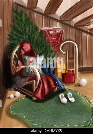 sketch happy new year hand lettering Stock Photo - Alamy