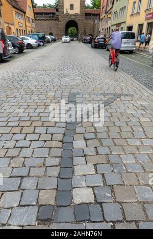 Gallows in the cobbles on close to Galgentor (Gallows Gate), Rothenburg ...