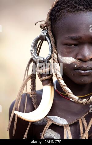 Indigenous people, decorated men, boys and girls of the Huni Kuin ...