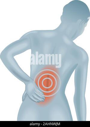 Back pain woman drawing Stock Photo - Alamy