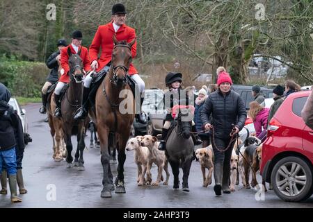 Quantock Staghounds Hunt traditional meet on Boxing Day in Crowcombe ...