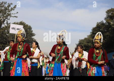 Dancing Gurung Girls, Kathmandu, Nepal, Kathmandu Stock Photo - Alamy