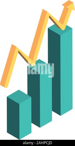Increase arrow and bars design, workflow infographic data information business analytics and ...