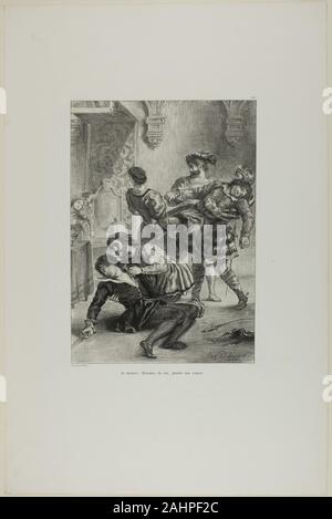 Delacroix - Hamlet’s Death, plate 16 from Hamlet, 1949.612p Stock Photo ...