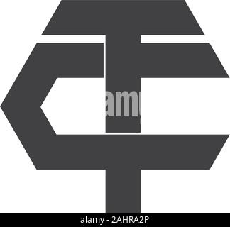 letter ct overlapping geometric symbol logo vector Stock Vector Image ...