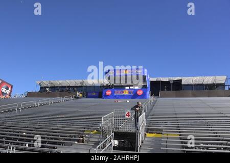General overall view of the grandstands at the start of the Rose Parade ...