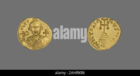 Byzantine gold solidus coins on display in the Bode Museum in Berlin ...