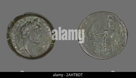 Ancient Roman bronze coin. Obverse and reverse - blank background Stock ...