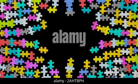Multi colored puzzle pieces Stock Photo - Alamy