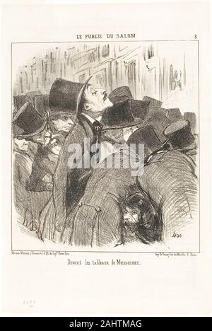 In front of Meissonnier’s paintings, plate 3 from Le Public Du Salon ...