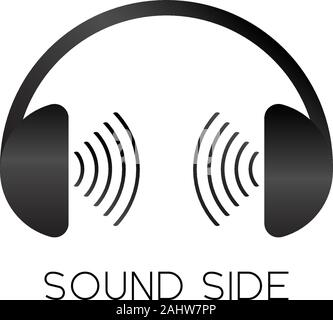 Audio Music Equalizer Headphone Logo Template, headphones icon. Flat ...