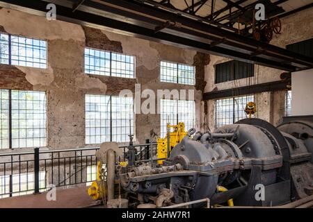 1929 Allis-Chalmers steam turbine inside the power house at the Sloss ...