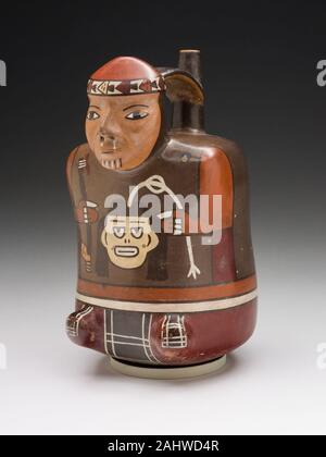 Nazca. Vessel in the Form of a Warrior Holding Weapons. 180 BC–500 AD ...