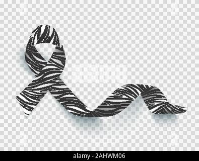 Zebra-print ribbon as symbol of rare-disease awareness Stock Photo ...