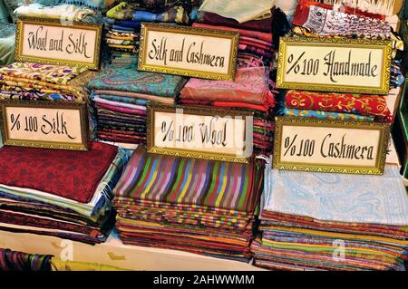 Typical silk embroidery - Grand Bazaar in ISTAMBUL - Bosphorus Strait ...