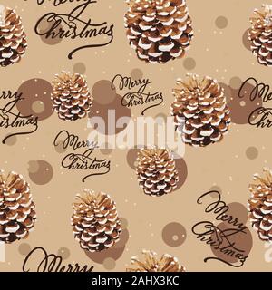 Merry Christmas background. Christmas tree with cones. Glares bokeh ...