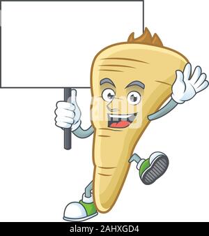 Cute parsnip cartoon character style holding a box Stock Vector Image ...