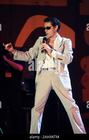 Singer Marc Anthony performs during the dedication ceremony for the ...