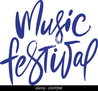 Handdrawn vector calligraphic text Festival. Lettering illustration of ...