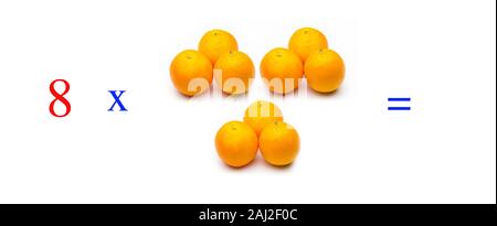 Simple problems of multiplying with oranges, mathematical problems for ...