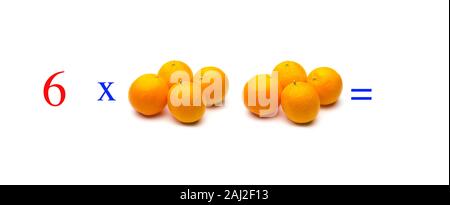 Simple problems of multiplying with oranges, mathematical problems for ...