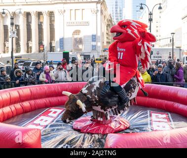 The St. John's mascot, Johnny the Thunderbird, during the first half of ...
