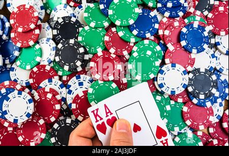 Poker chips background. Casino concept for business, risk, chance, good ...