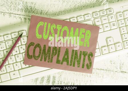 Handwriting text Customer Complaints. Conceptual photo expression of ...