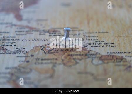 world map with map pins in some capital cities Stock Photo - Alamy