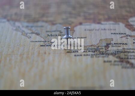world map with map pins in some capital cities Stock Photo - Alamy
