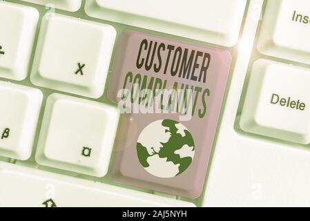 Handwriting text Customer Complaints. Concept meaning expression of ...