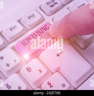 Text sign showing Supervising Operator. Business photo text monitoring ...