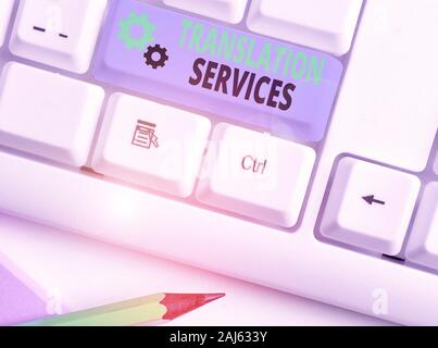 Handwriting text writing Translation Services. Conceptual photo ...