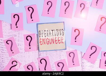Handwriting text writing Operations Engineer. Conceptual photo analyze ...