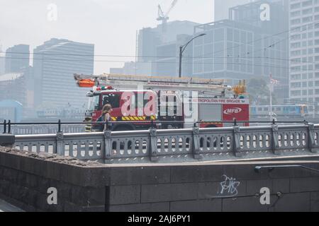 Fire engine in city at Melbourne, Australia Stock Photo - Alamy