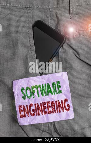 Handwriting text Software Engineering. Conceptual photo apply ...