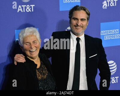 Actor Joaquin Phoenix and his mother Arlyn Sharon Dunetz arrive at the ...