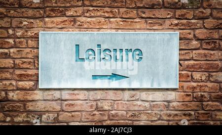 Street Sign the Direction Way to Leisure versus Work Stock Photo - Alamy