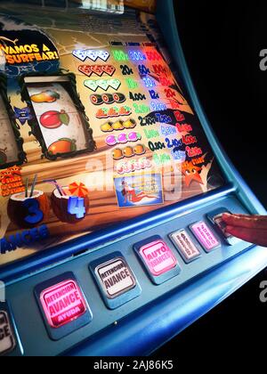 Casino Slot Machine Player Closeup Photo. Digital Slot Machine Spin ...