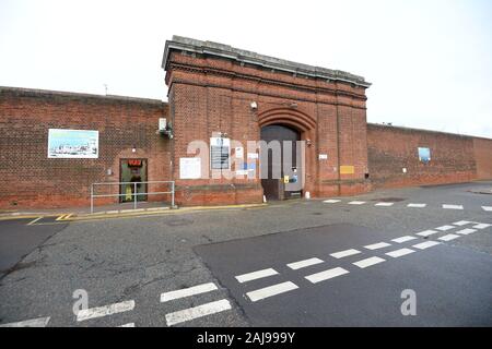 The main entrance to HM Prison Norwich, in Knox Road, Norwich, Norfolk ...