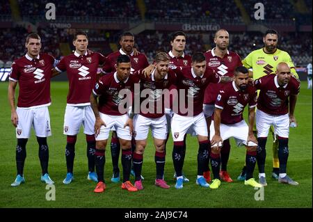 Players of Torino FC pose for a team photo prior to the Coppa Italia ...