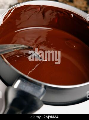 Chocolate making using a bain marie Stock Photo - Alamy