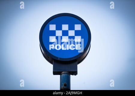 Police signs outside the Police Scotland Gayfield Square station in ...