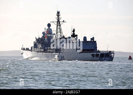 FGS Lubeck (F214), a F122 Bremen-class frigate operated by the German ...