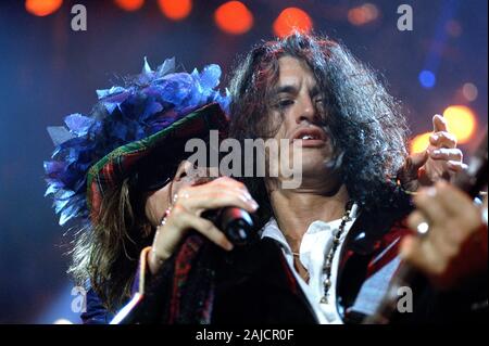 Joe Perry lead guitarist for Aerosmith performs with his other band the ...