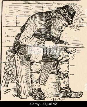 Old man sharpening his knife, Little Treasure, La Taña, Northern ...