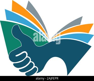 hand book logo Stock Photo - Alamy