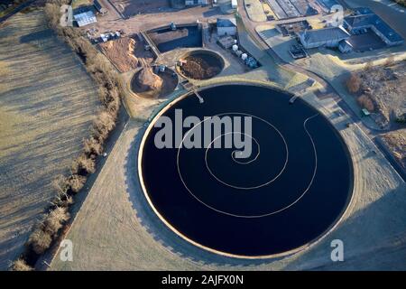 Aerial view of Scottish Water Seafield Wastewater Treatment Works ...