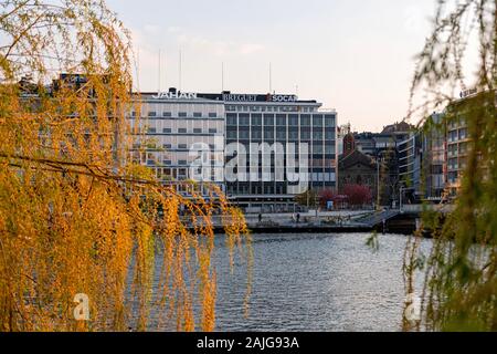 Geneva, Switzerland - April 14, 2019: A lonely house in the Alps near ...